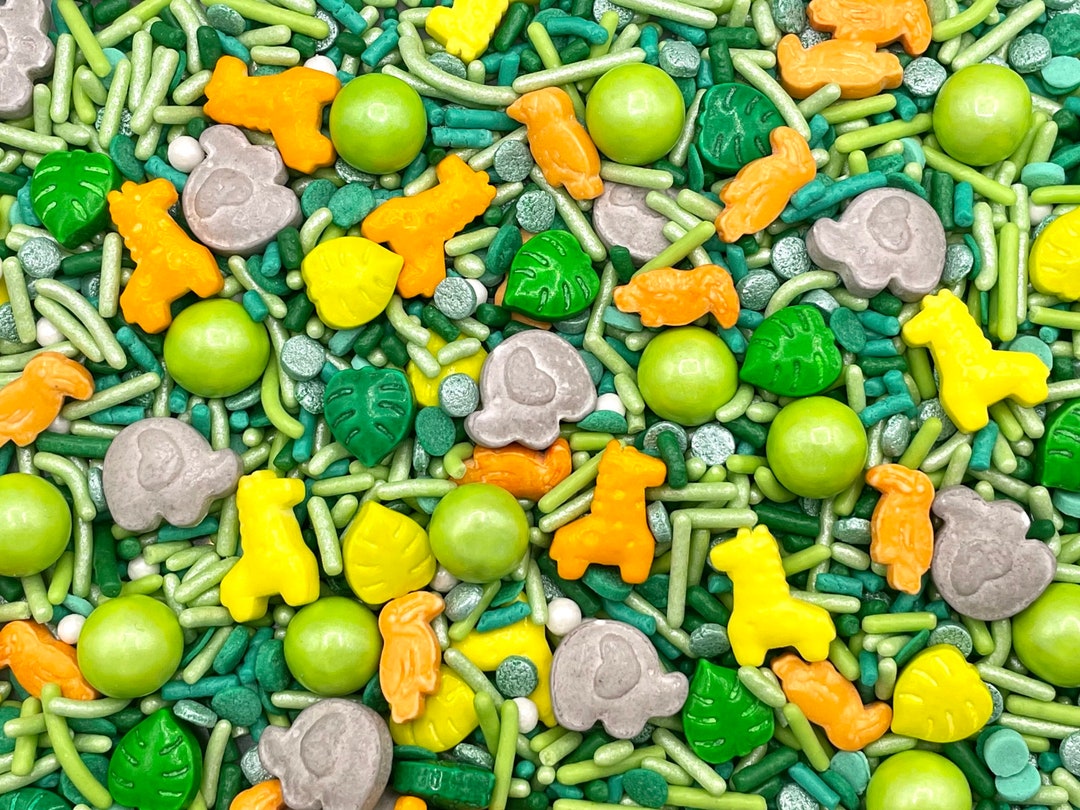 Safari Friends - Edible Candy Shapes Sprinkle Mix for Cakes, Cupcakes ...