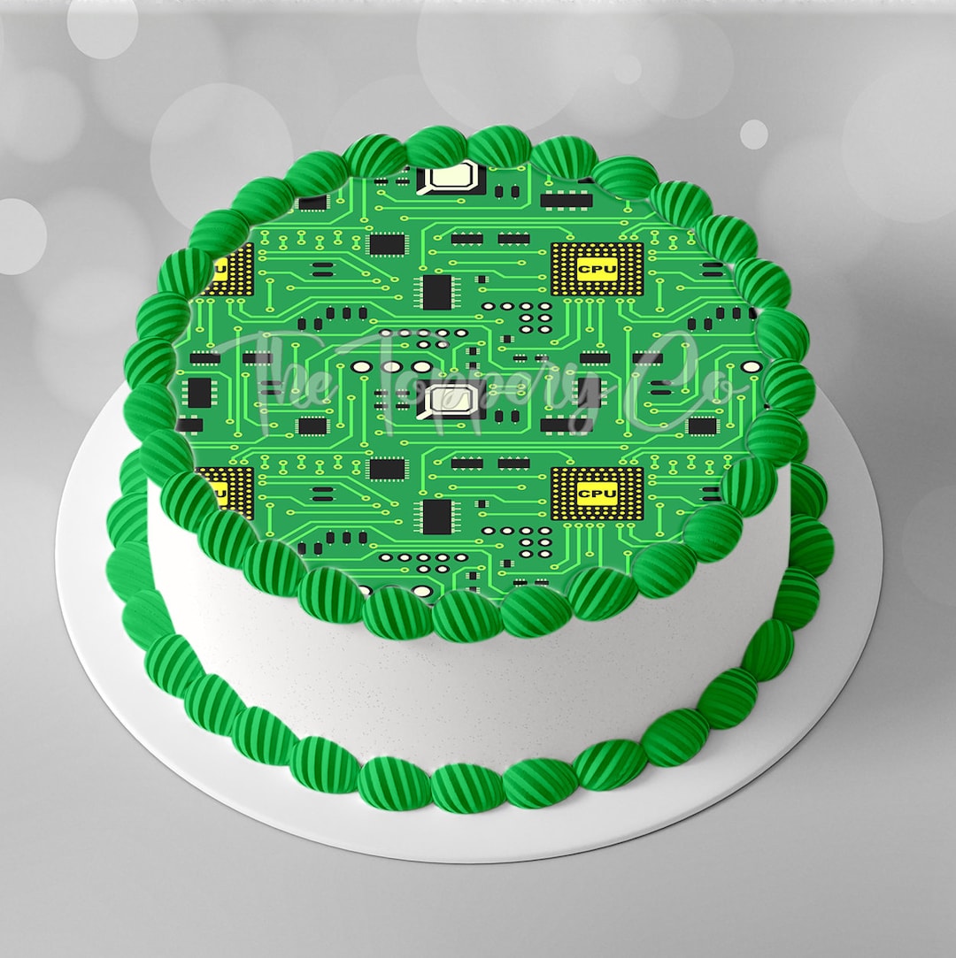 Computer Binary Code Cake Topper Edible Round Icing Image - Etsy
