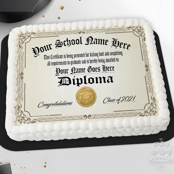 College Graduation Cake Sugar Diploma - Etsy