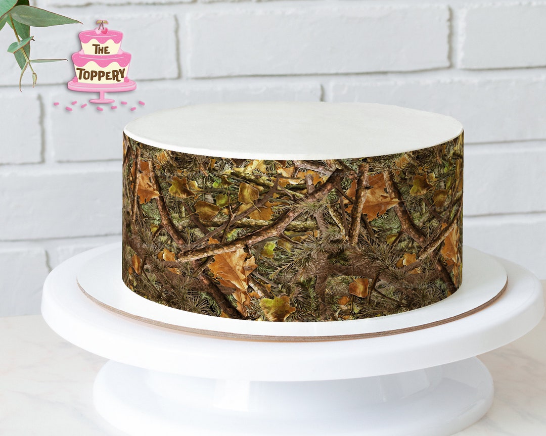 Hunting Camo - Edible Cake Wrap Strips (4" Tall) - Oak Tree Camouflage ...