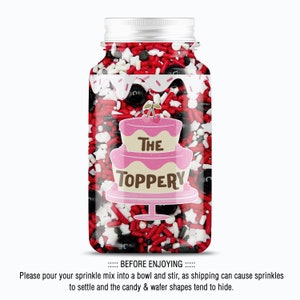 Game Night - Edible Red & Black Candy Shapes Sprinkle Mix for Cakes ...