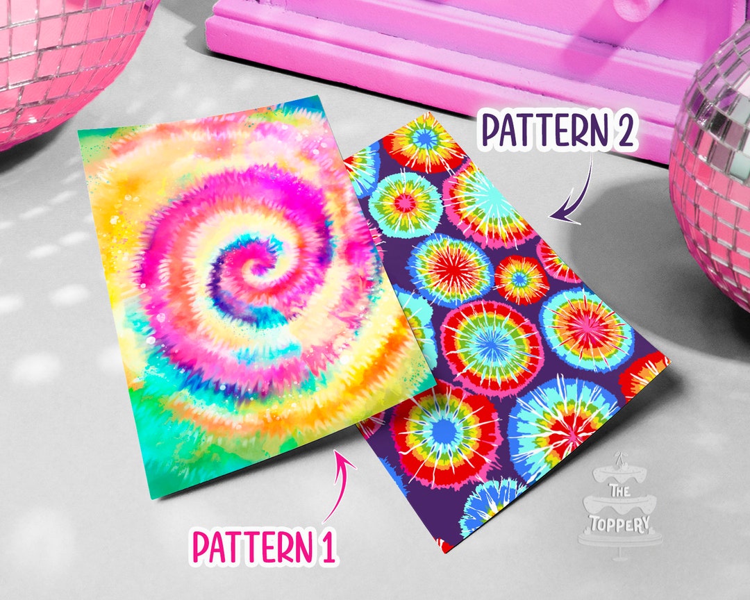 EDIBLE PAPER Groovy Rainbow Swirl Pattern 8 X 10 Edible Wafer or Icing ...