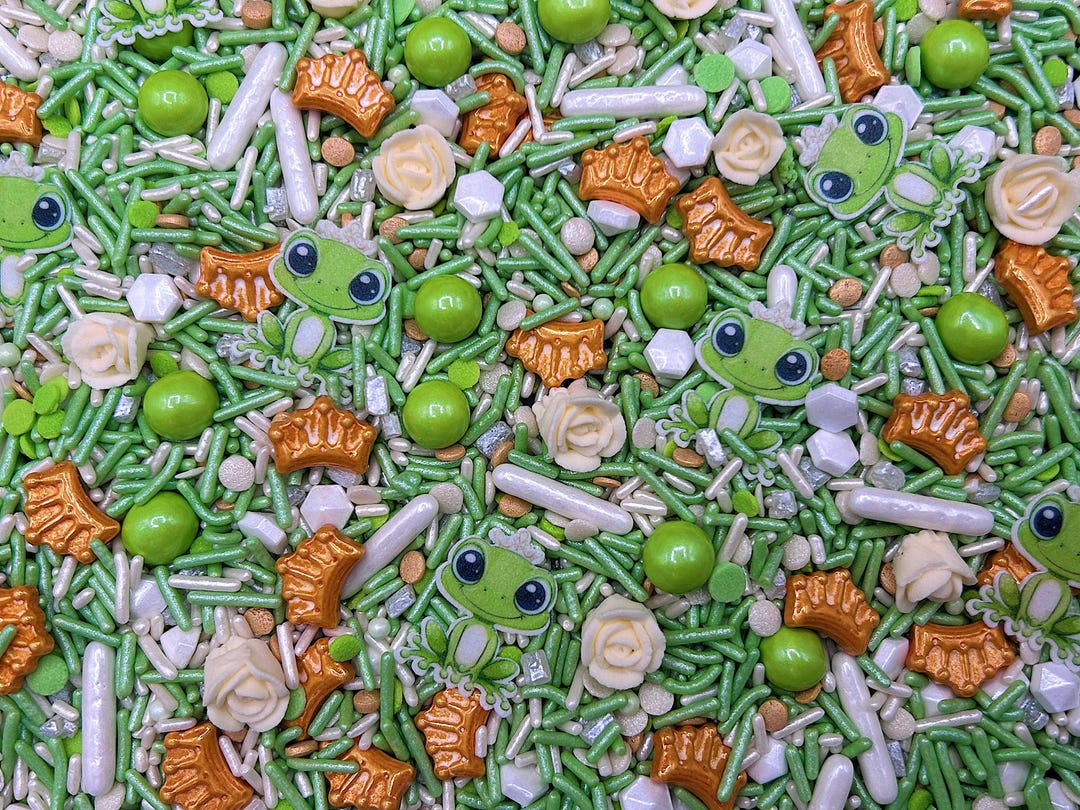 Frog Kisses Pearlized - Edible Candy Sprinkles (w/ Wafer Frogs) for ...