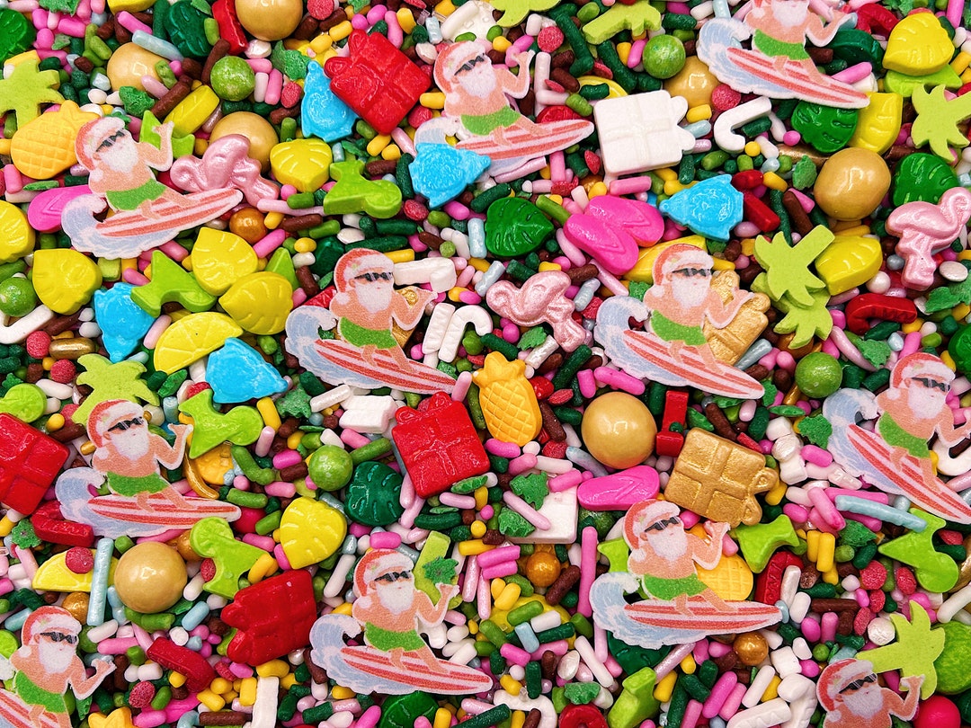 Mele Kalikimaka - Edible Candy Shapes Hawaiian Christmas Sprinkle Mix ...