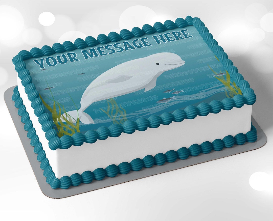 Baby Beluga Cake Topper Edible Rectangle Icing Image Sugar - Etsy