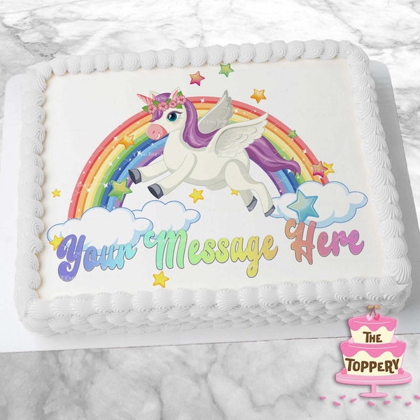 Unicorn Cake Sheet Topper - Etsy
