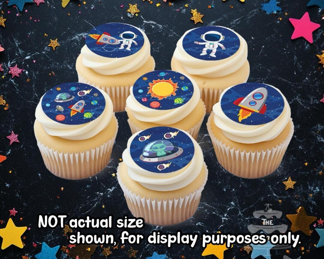 Outer Space Edible Dessert Toppers - Astronaut, Galaxy Planets ...