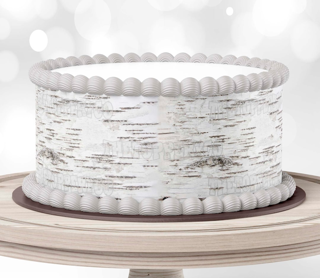 White Birch Wood Tree Bark Edible Round Cake Wrap Strips - Etsy