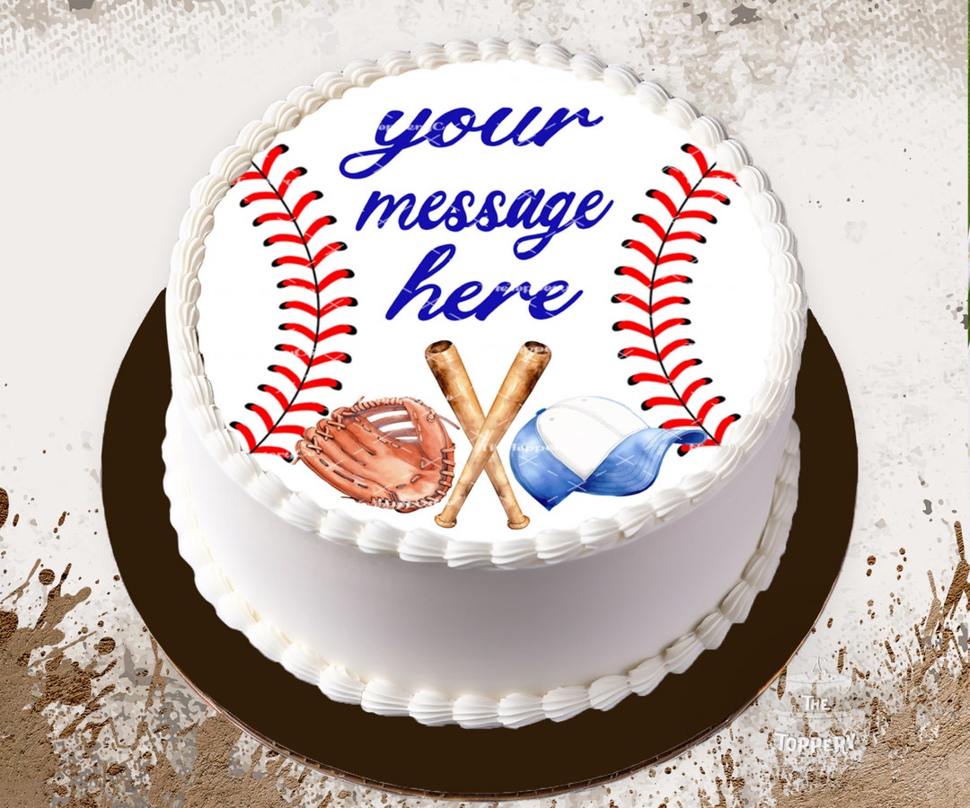 Baseball Cake Topper - Edible Round, Circle ICING Image, Frosting Photo ...