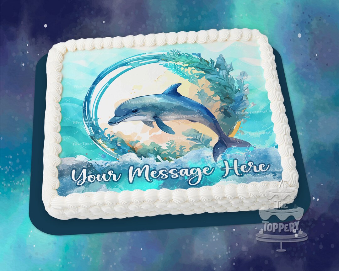 Dolphin Cake Topper – Edible Icing Image, Ocean Theme - Etsy
