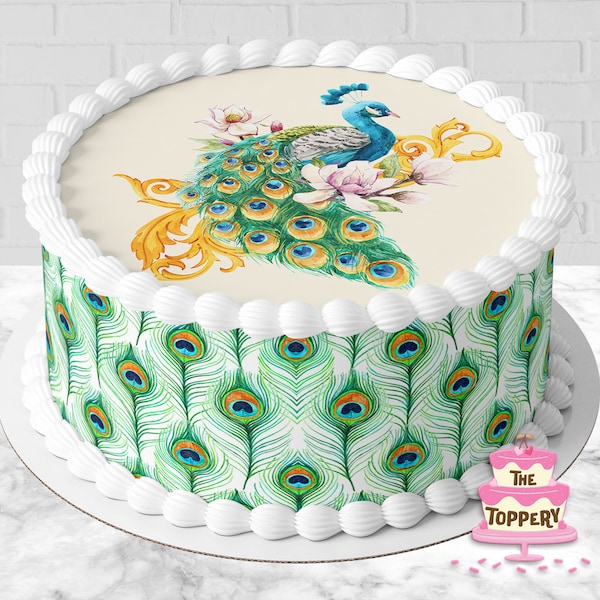 Peacock Cake Topper - Etsy