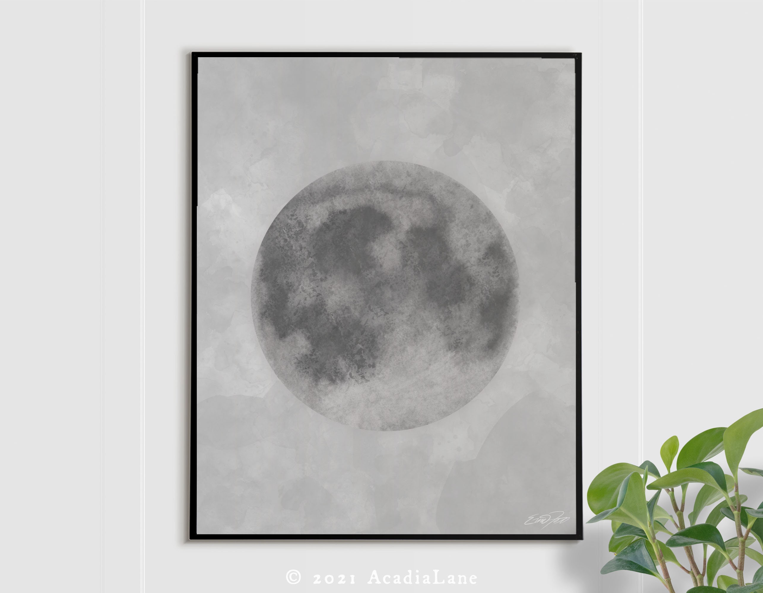 Full Moon Fine Art Print Stylized Moon Print Full Moon | Etsy