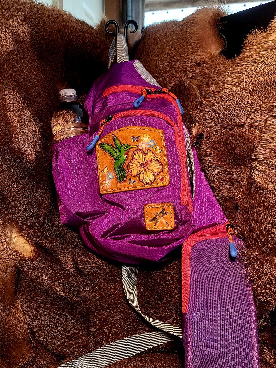 Unique Gift Hand Tooled Leather Backpack/cross Body Shoulder Pack/gym Pack/walking Running/ Work ...