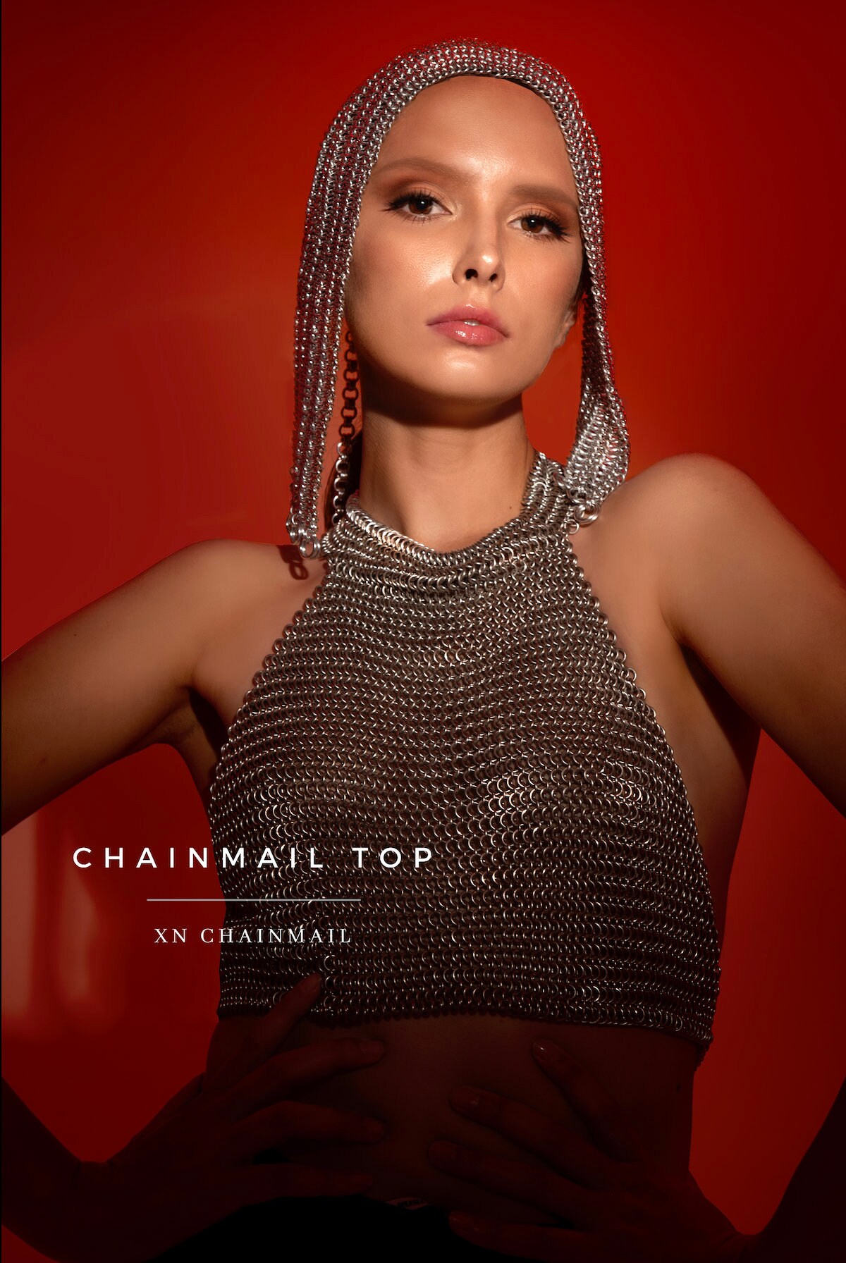 Silver Moon Chainmail Top Costume Armor Crop With Open Back - Etsy