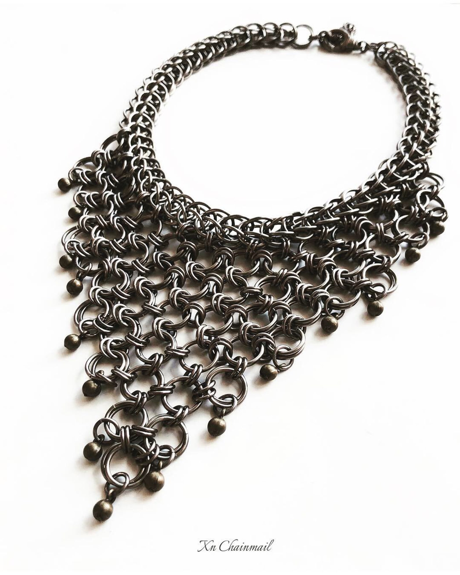 Chainmail Choker Necklace in Gunmetal Black Color - Etsy