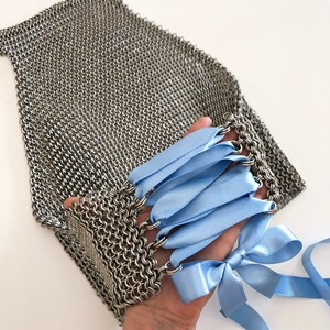 Chainmail Costume Armor Top With Victorian Ribbon Back - Etsy
