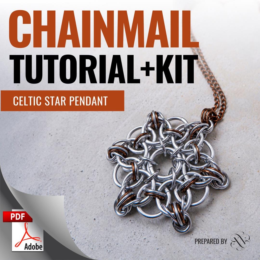 DIY Celtic Star Chainmail Pendant Kit: Tutorial & Anodized Aluminum ...