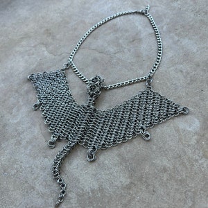 Father Dragon Chainmail Necklace in Stainless Steel - Handmade Designer ...