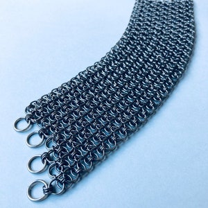 Chainmail Corset Choker Necklace Fantasy Jewelry in Dark Goth Gunmetal ...