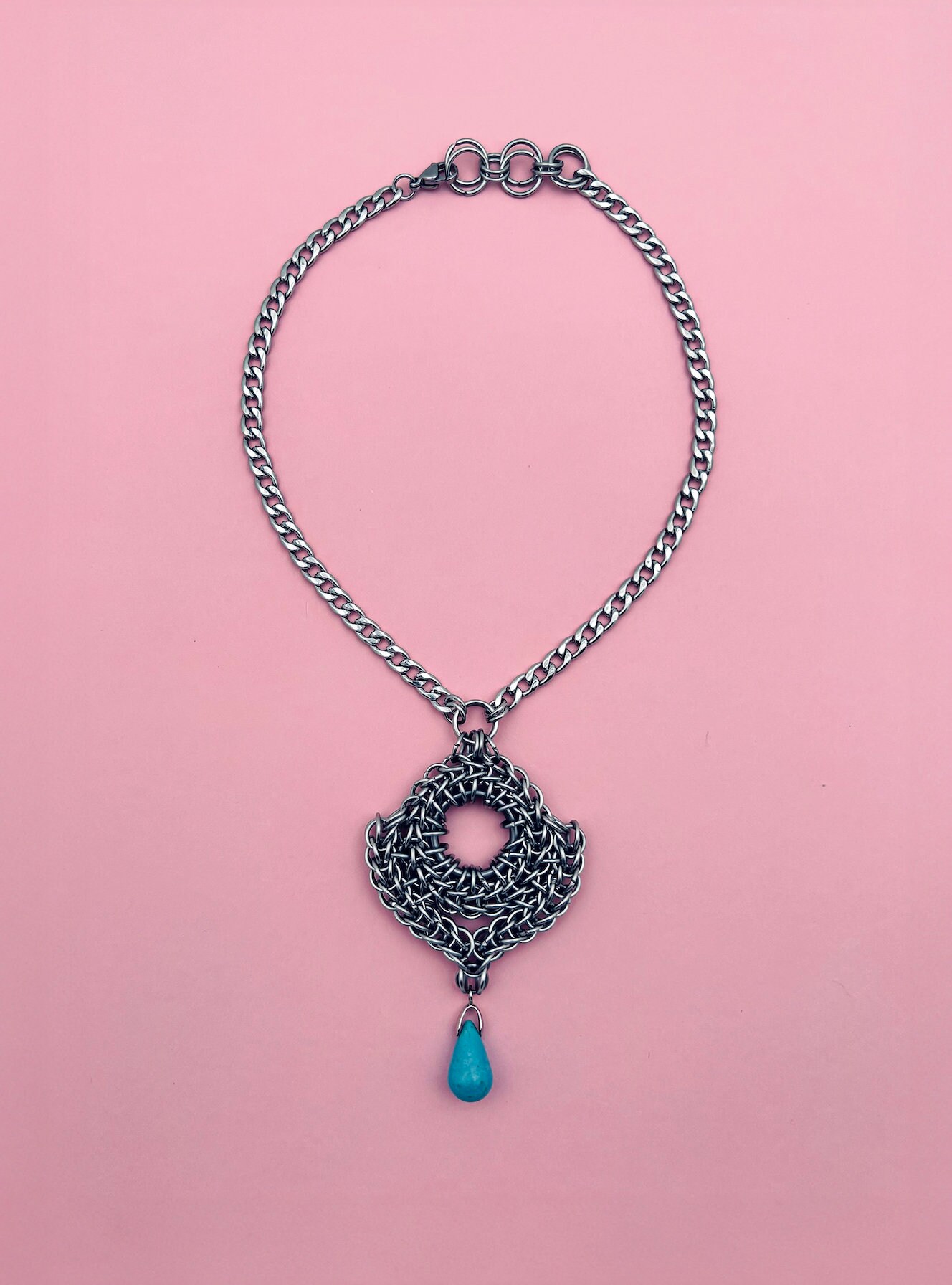 Stainless Steel Chainmail Pendant: Sigil of Divine Magical Sacred ...