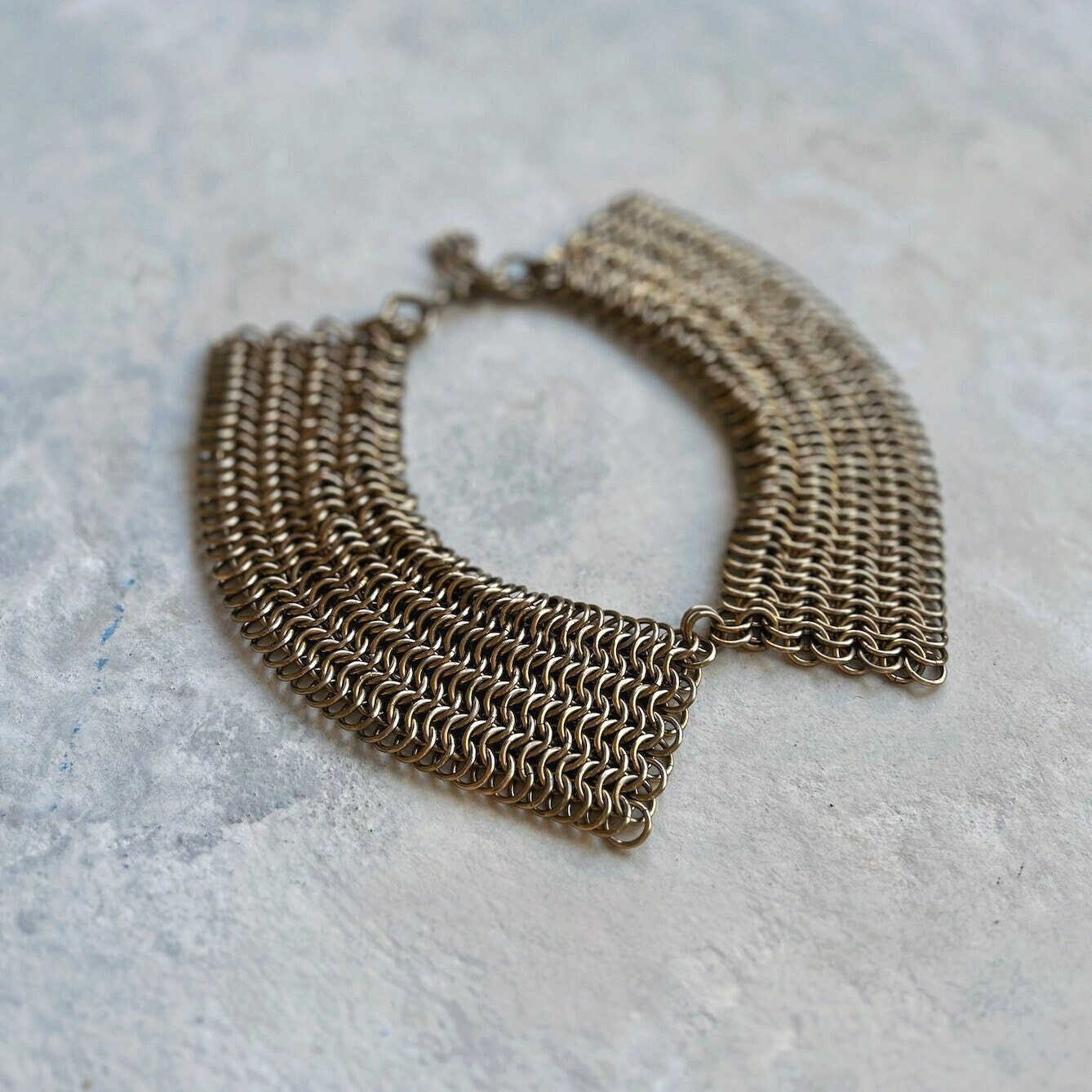 Handmade Antique Gold Chainmail Collar Necklace: European Pattern - Etsy