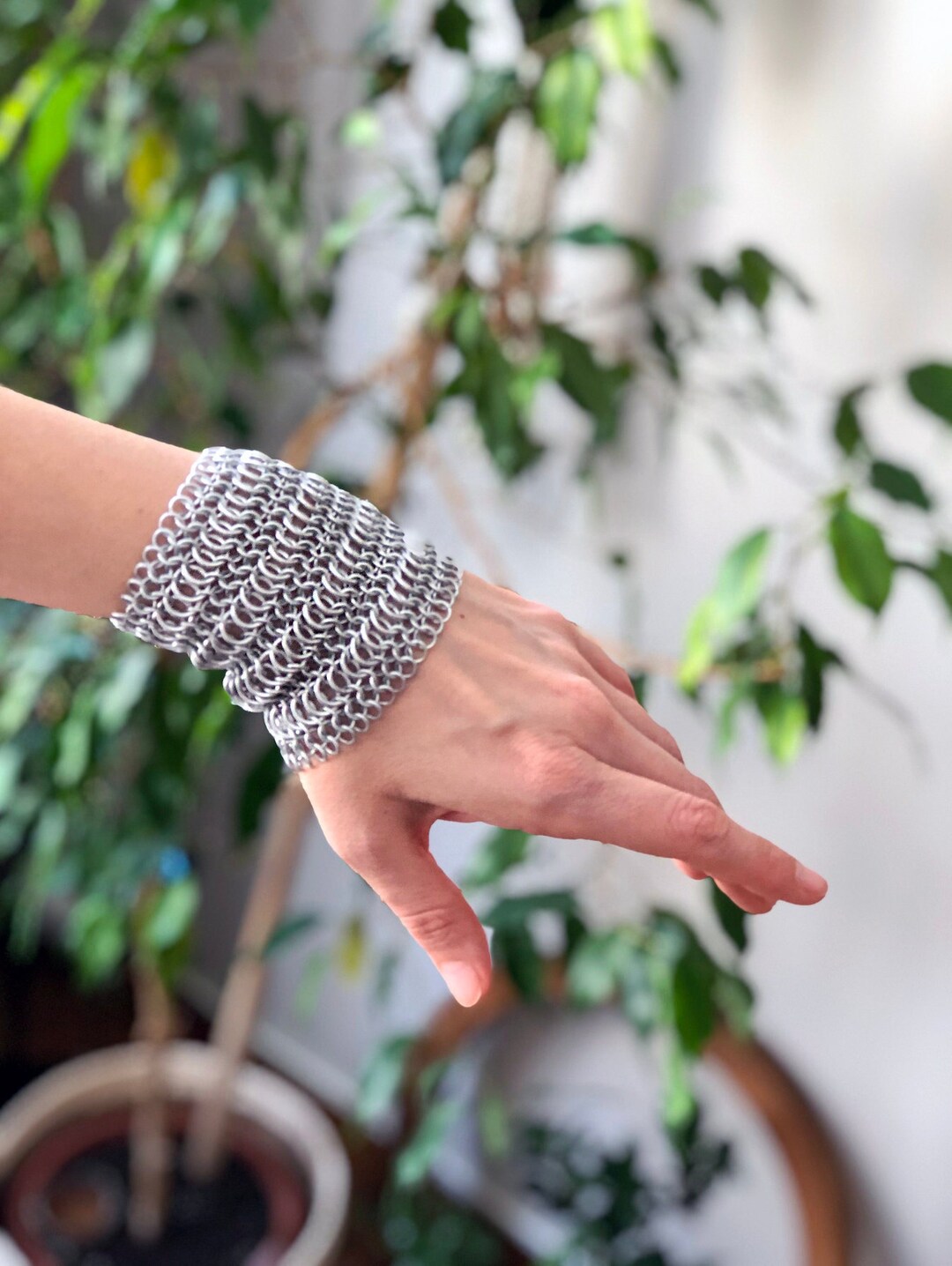 Chainmail Link Bracelet - Modern Sleeve Wrist Armor Jewelry - Etsy
