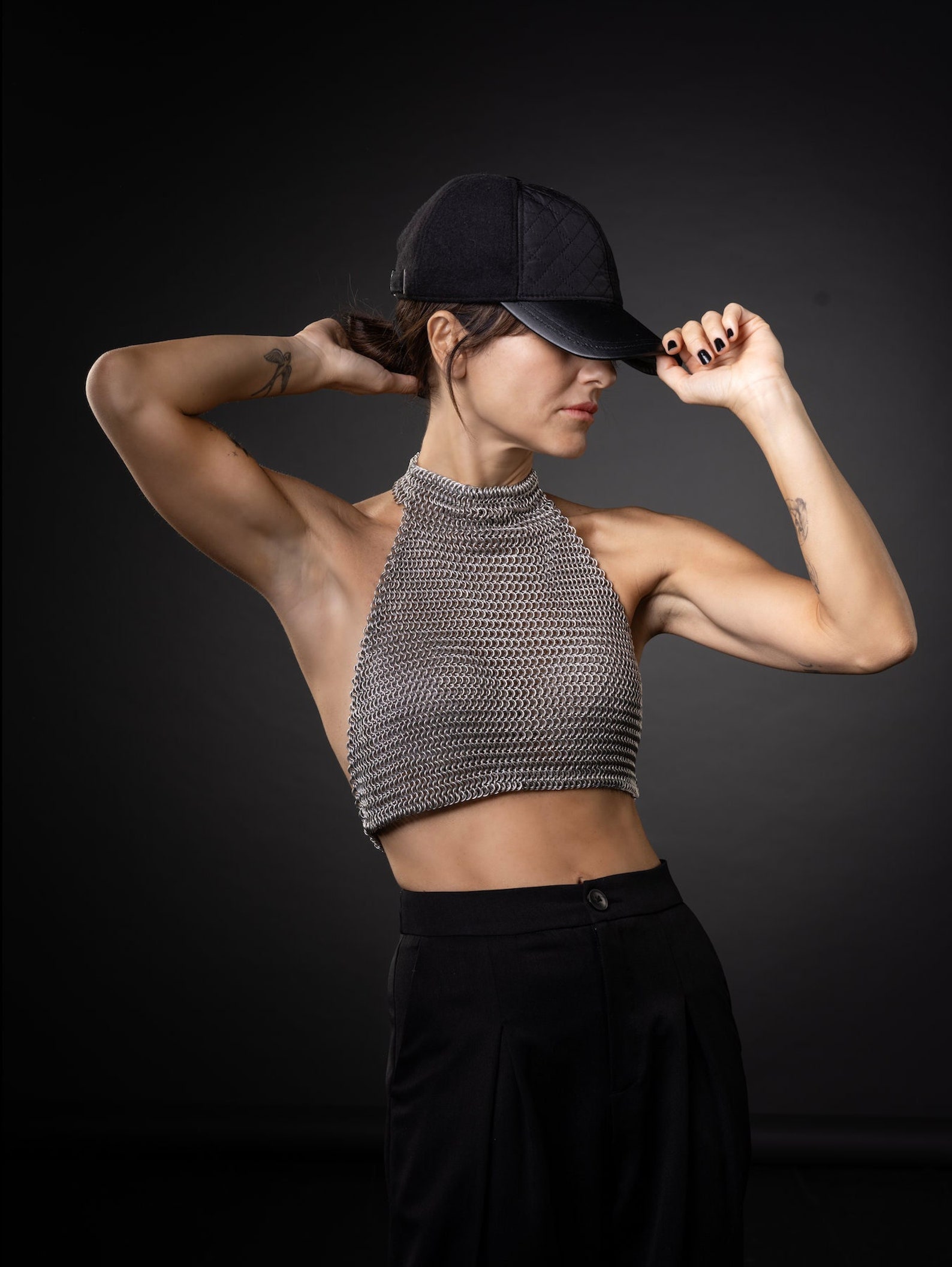 Silver Moon Chainmail Top Costume Armor Crop With Open Back - Etsy