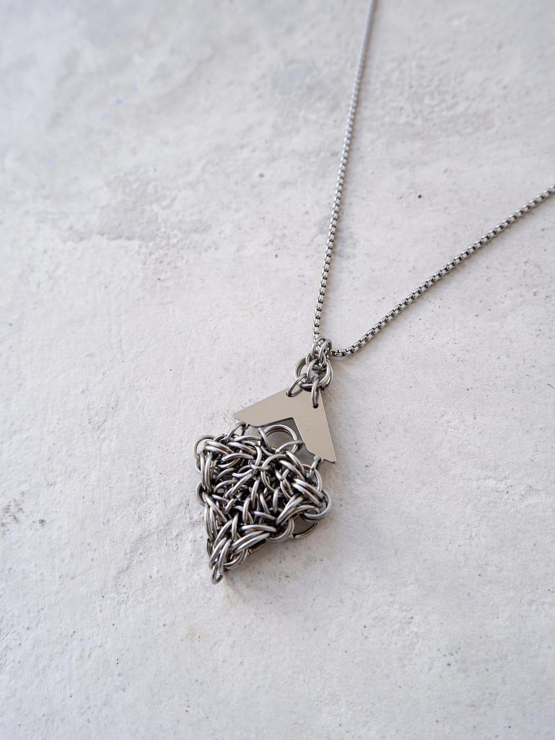 Chainmail Arrow Head Pendant Necklace - Sacred Geometry Series - Etsy