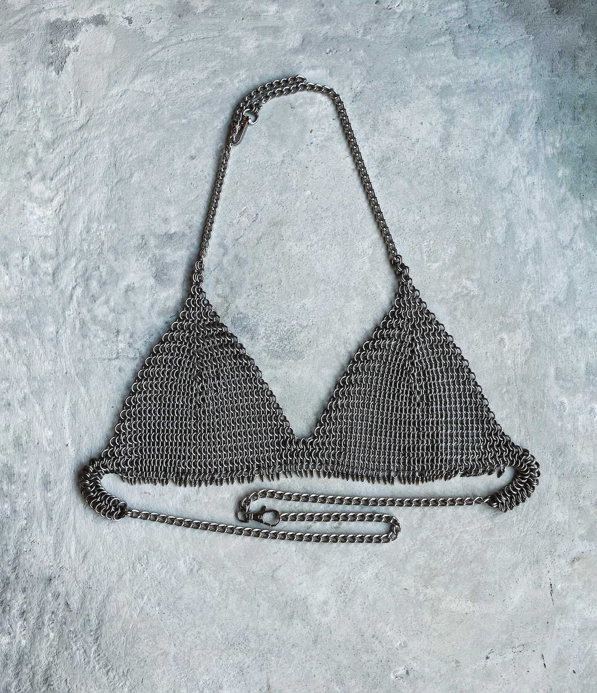 Chainmail Body Garment Handcrafted Metal Armor Bikini Top in - Etsy