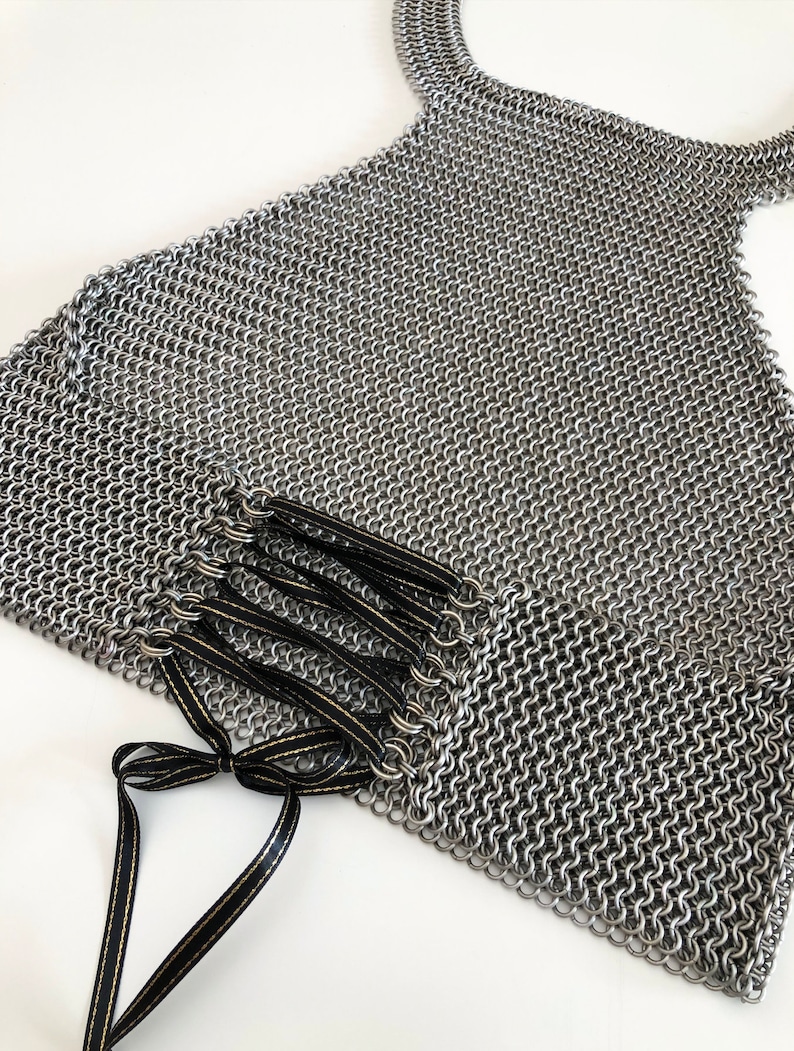 Chainmail Costume Armor Top With Victorian Ribbon Back - Etsy