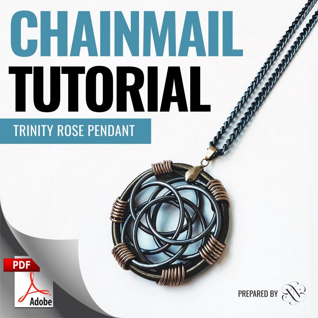 Chainmail Tutorial: DIY Trinity Rose Pendant (15 Pages Guide) - Etsy