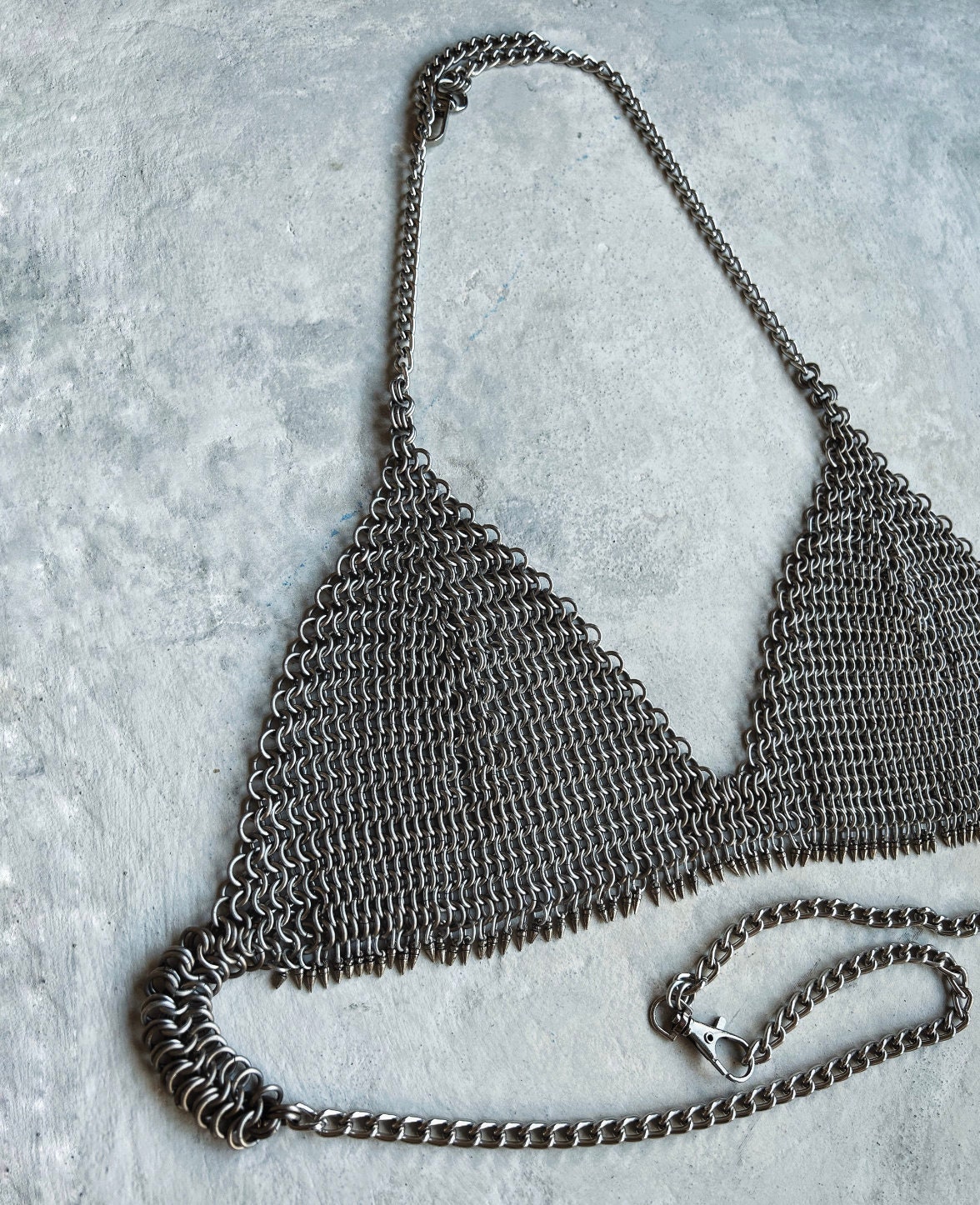 Chainmail Body Garment Handcrafted Metal Armor Bikini Top in - Etsy