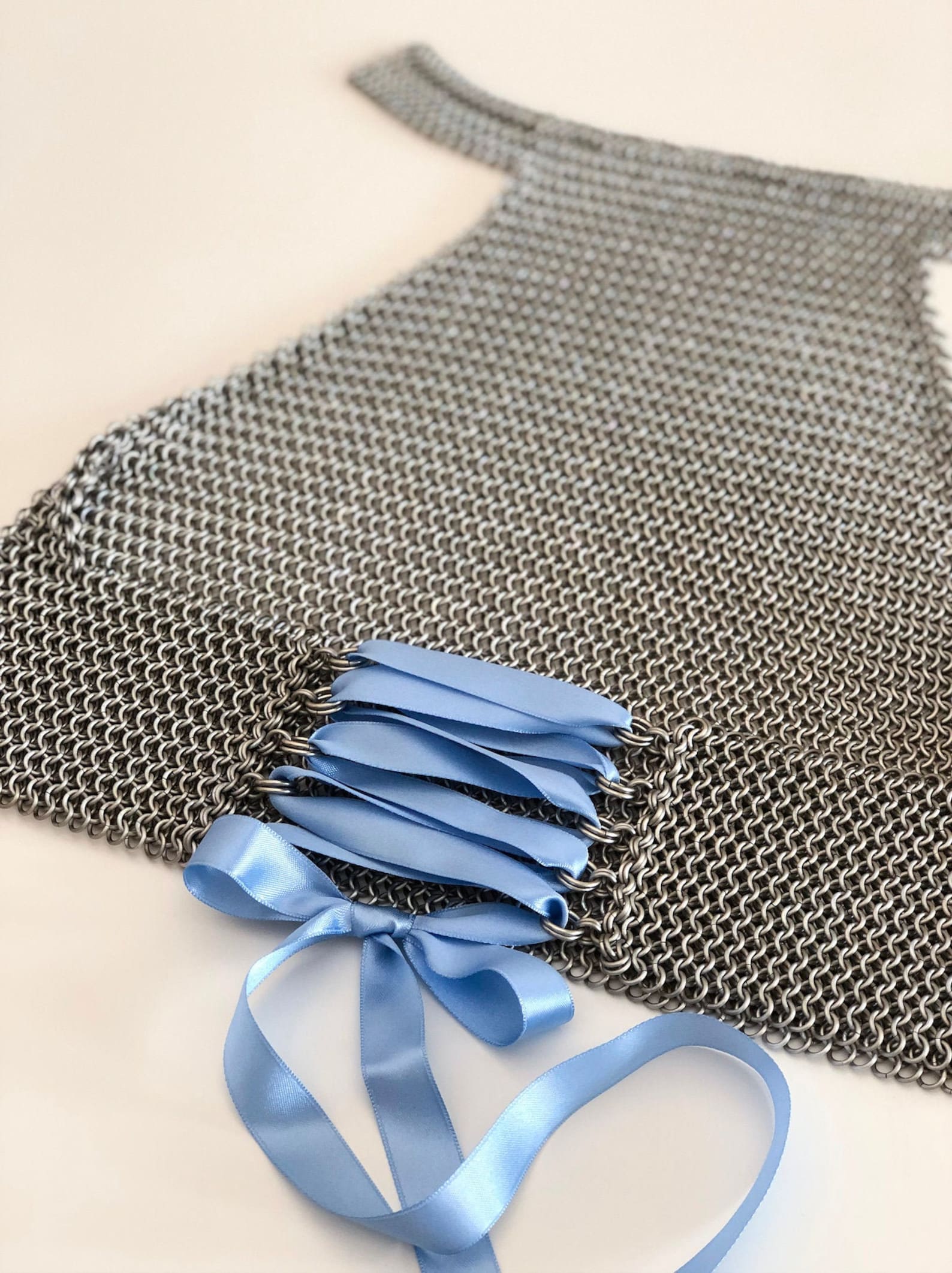 Chainmail Costume Armor Top With Victorian Ribbon Back - Etsy