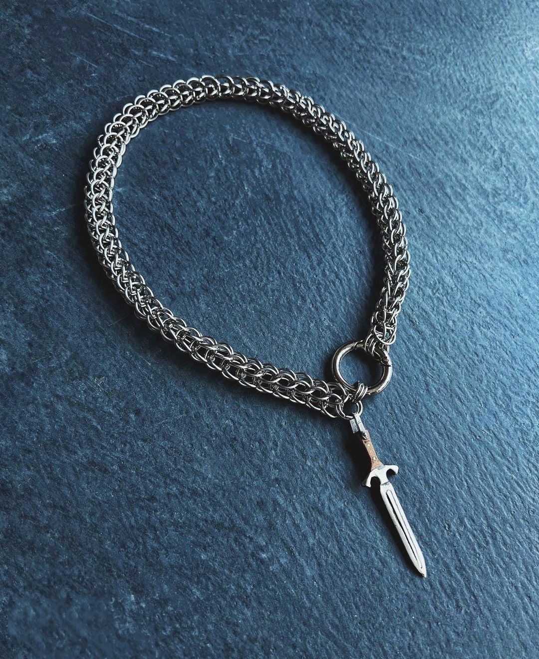 Chainmail Necklace With Stainless Steel Jump Rings and a Handmade ...