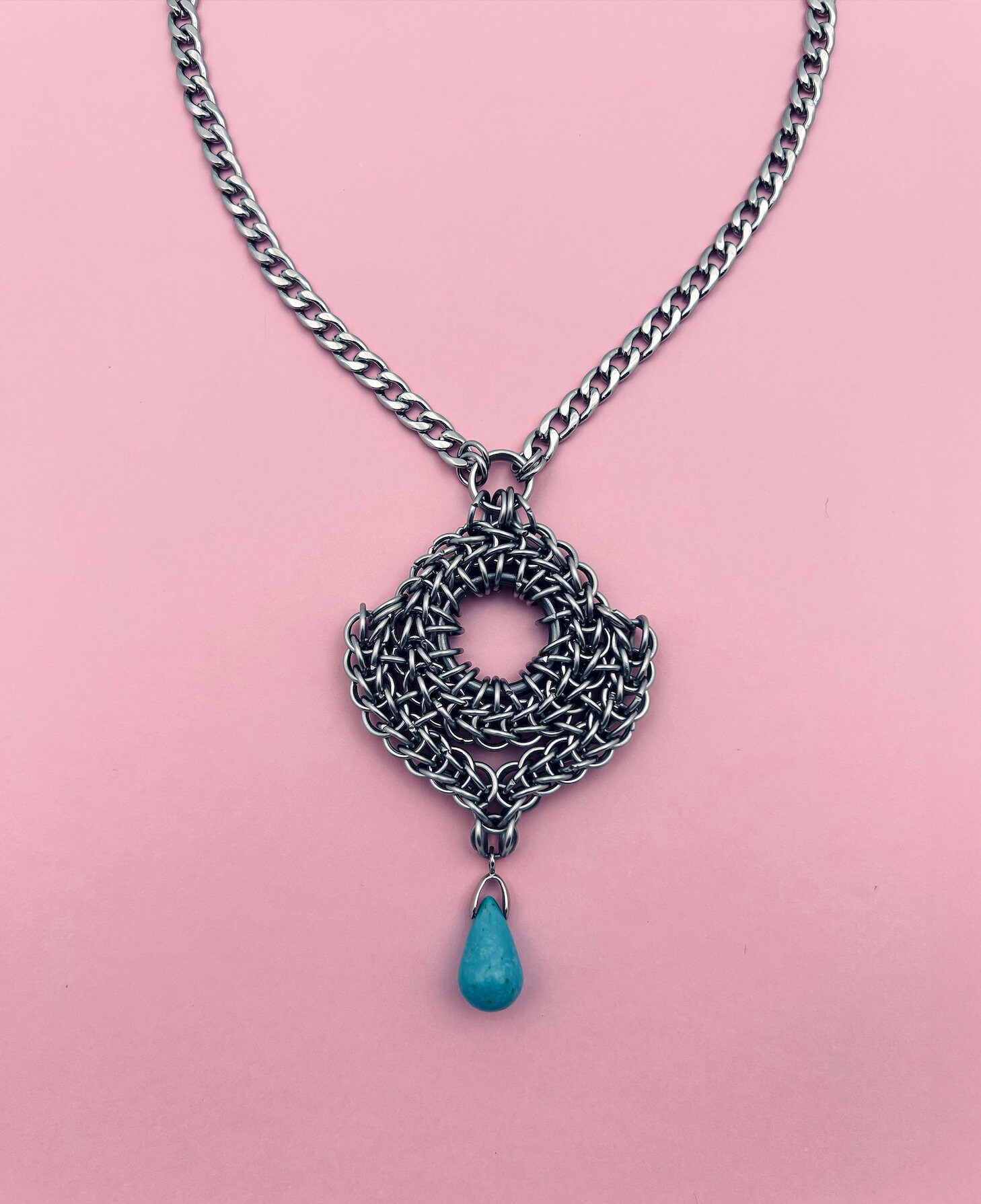 Stainless Steel Chainmail Pendant: Sigil of Divine Magical Sacred ...