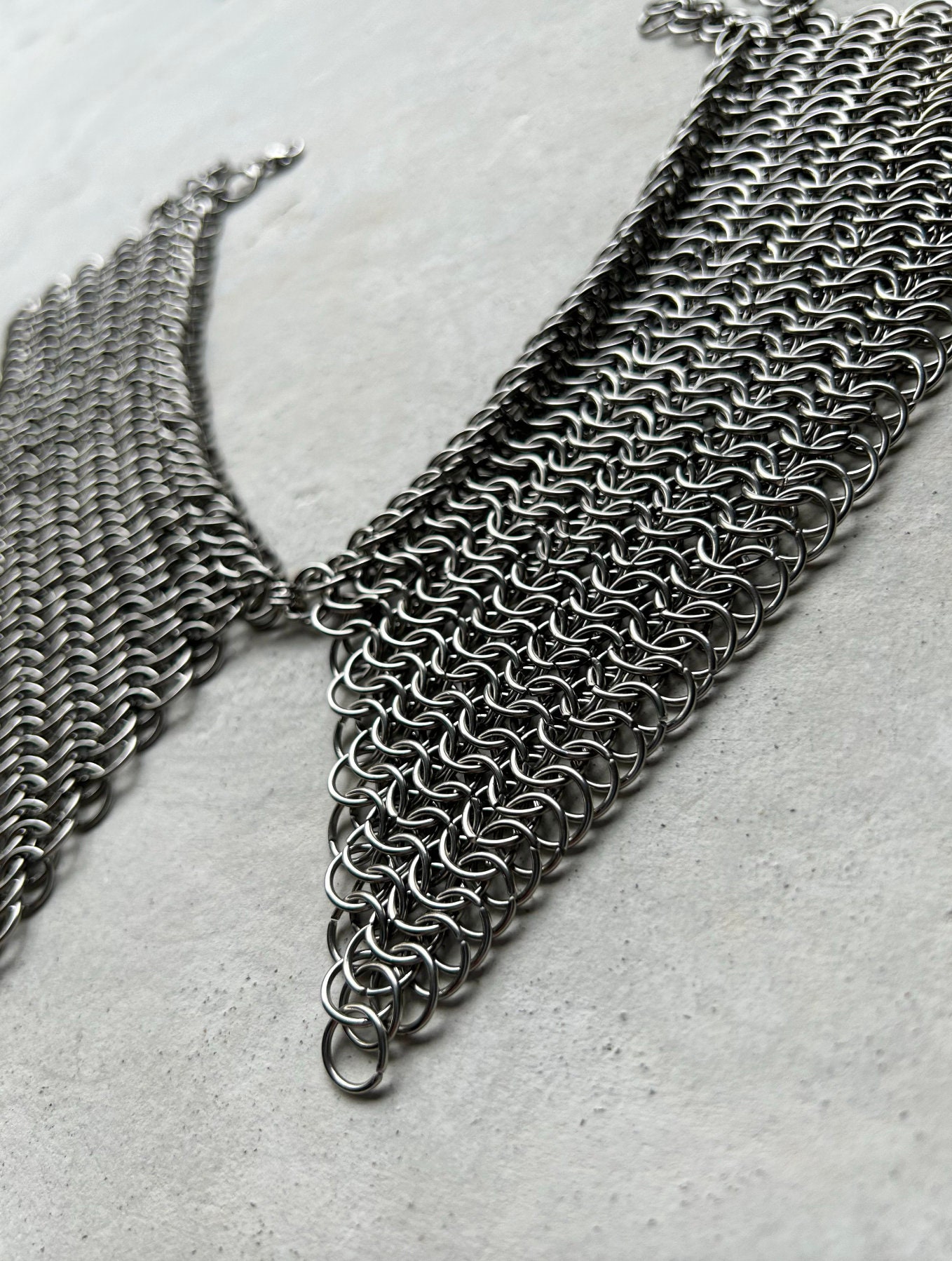Handmade Stainless Steel Chainmail Choker Collar Necklace - Etsy