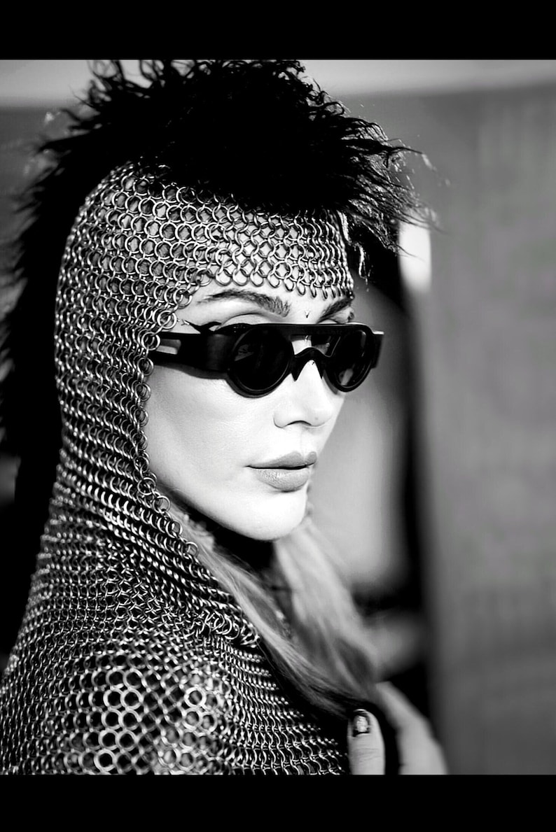 Chainmail Headpiece Metal Coif Handmade Medieval Accessory Fantasy Larp ...