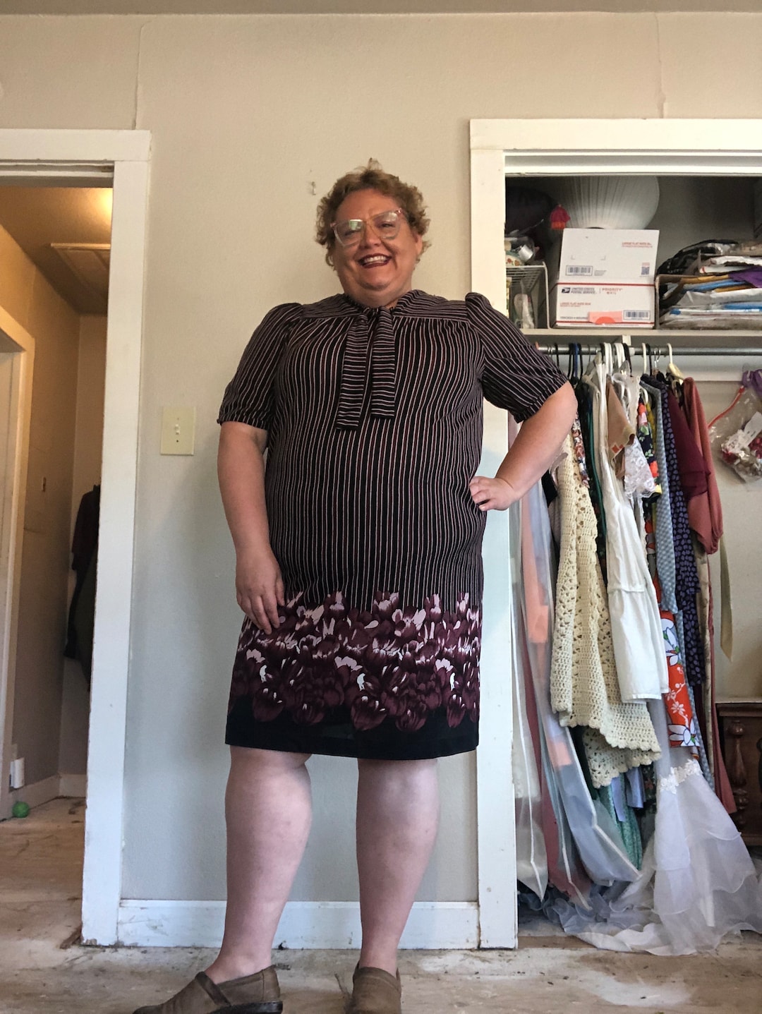 Plus Size Dress Black Dress 1980s 80s VTG Dress XL 1X Dress Striped ...