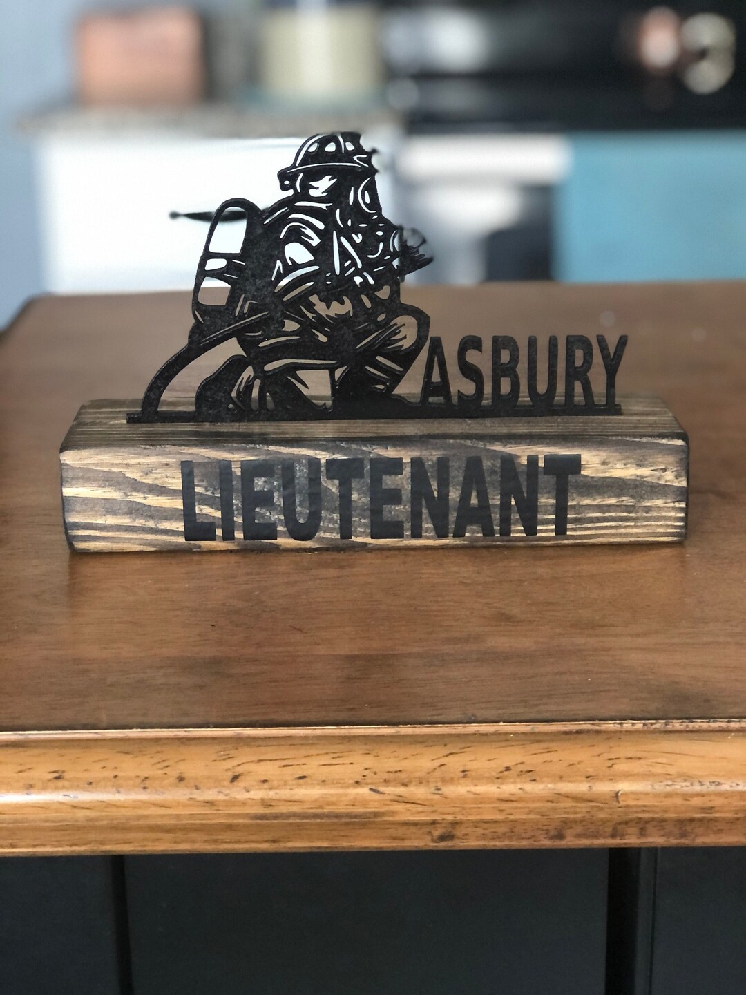 Personalized Firefighter Desk Name Plate - Etsy