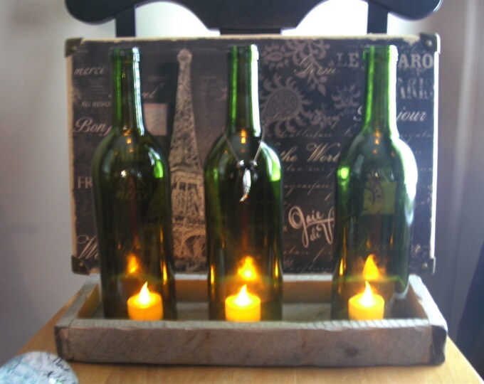 Three Repurposed Wine Bottles Into Tea Light Candles - Etsy
