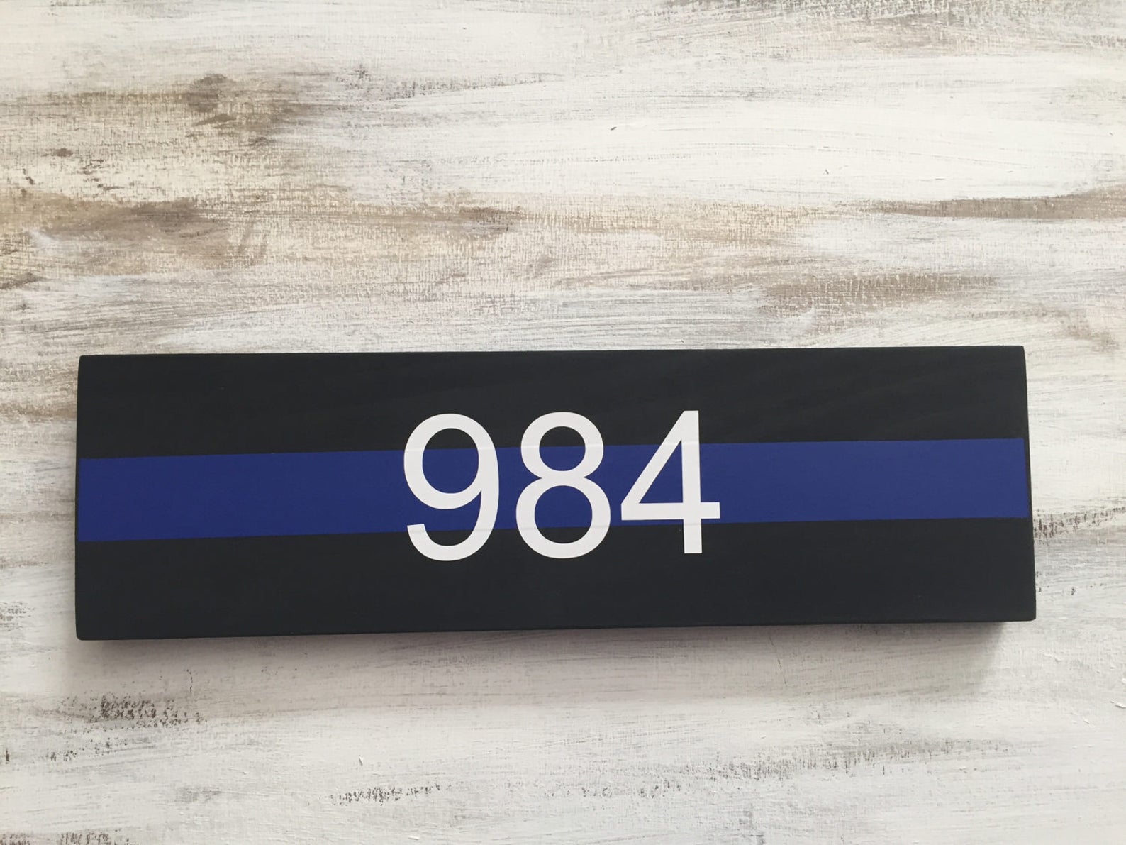 Thin Blue Line Wood Sign With Badge Number..personalize - Etsy