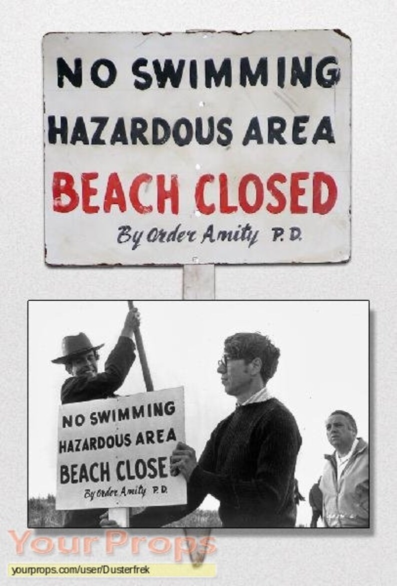 Jaws Sign Amity Island No Swimming Beach Closed Movie Sign - Etsy