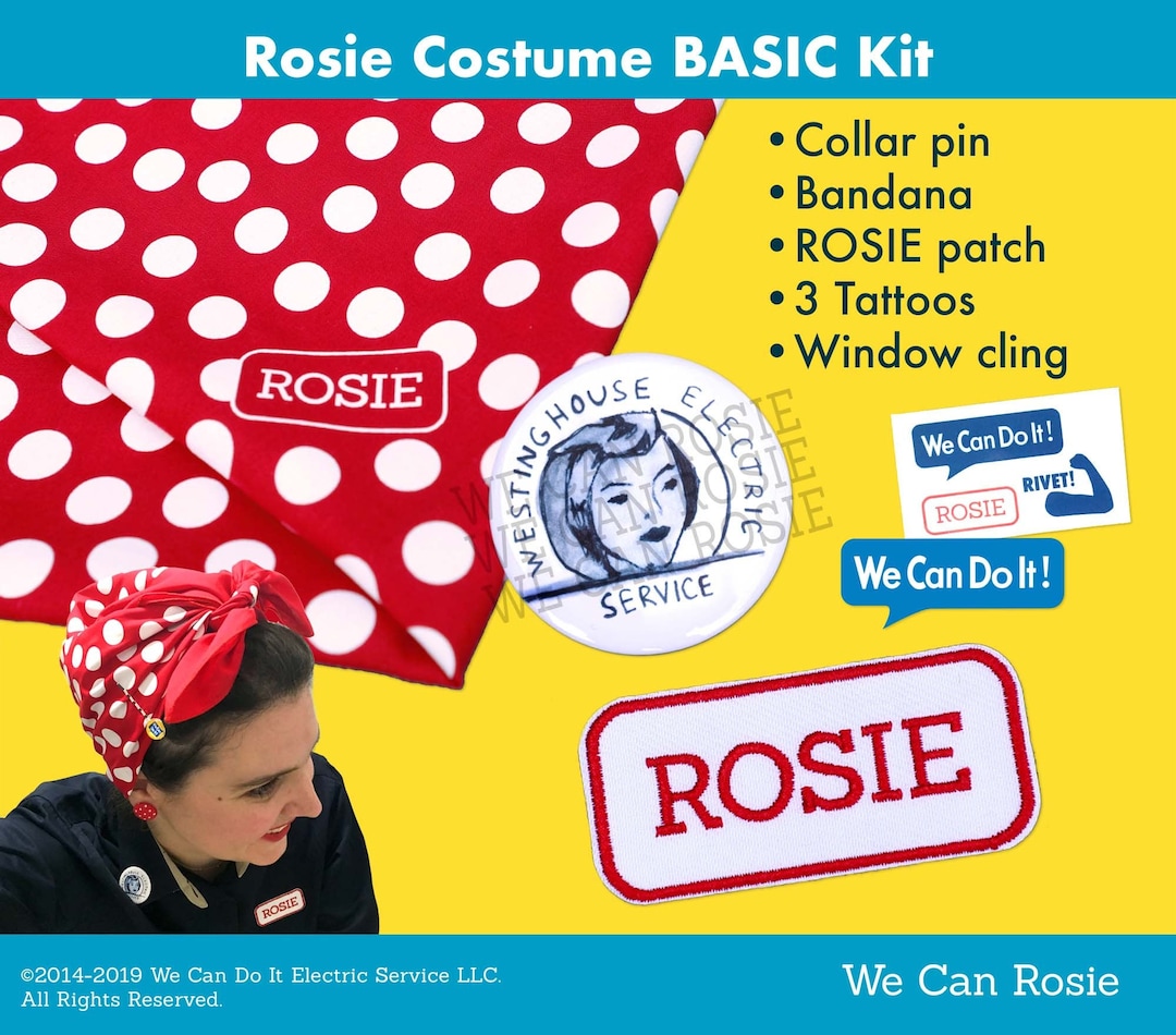 SALE Rosie the Riveter Costume Kit, Bandana in Red Polka Dot and Rosie ...