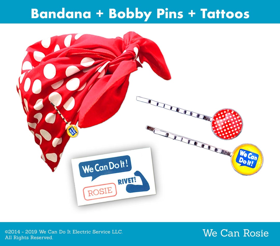Rosie the Riveter Head Scarf, Head Band, Bandana, Red and White Polka ...