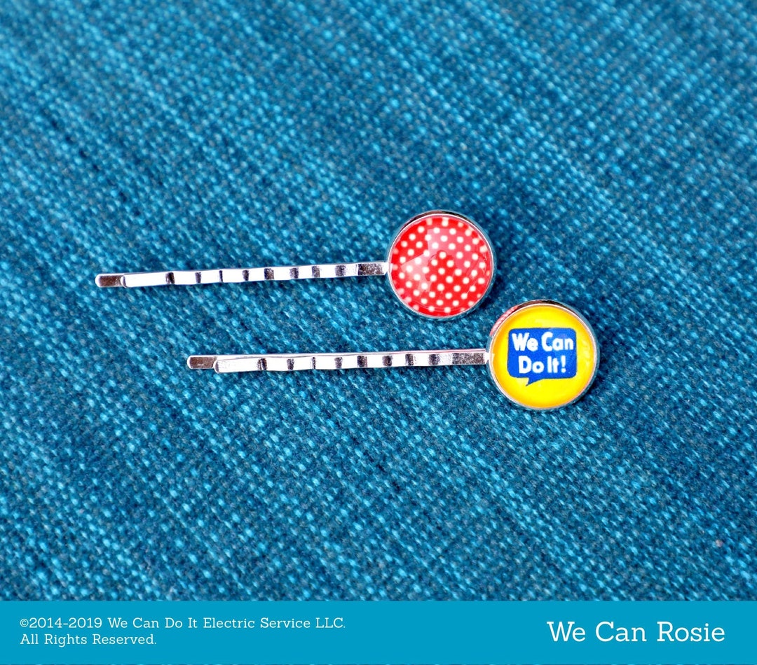Rosie Bobby Pins, Rosie the Riveter Costume Addition, We Can Do It, Red ...