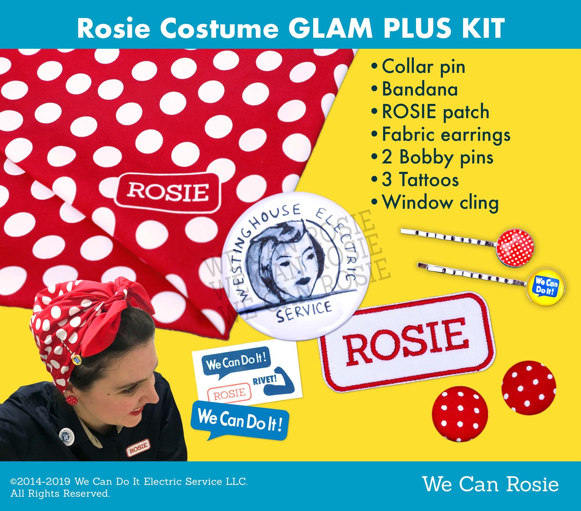 Rosie Bobby Pins Rosie the Riveter Costume Addition We Can - Etsy
