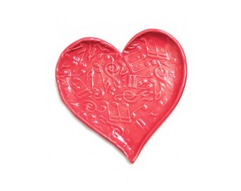 Red Ceramic Heart - Etsy