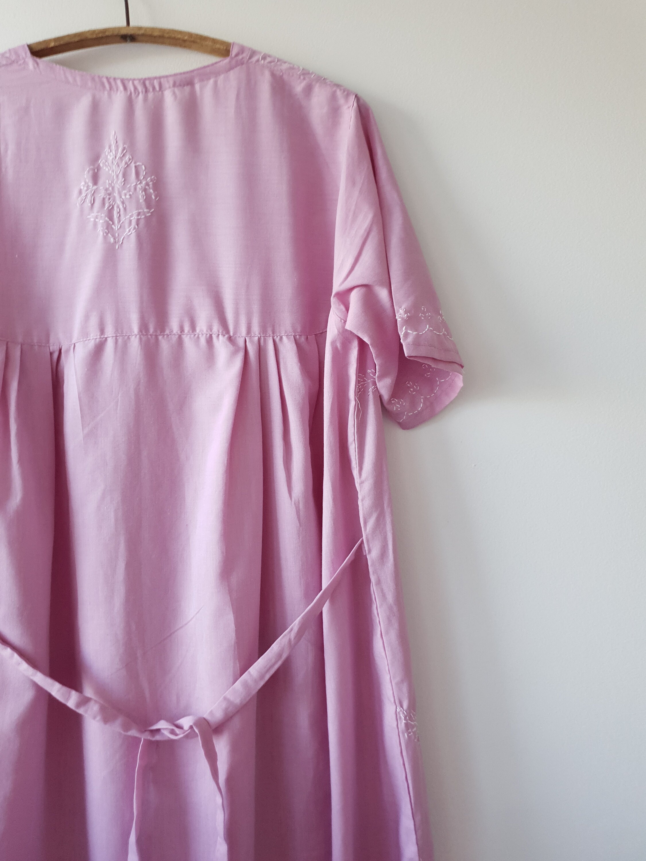 Vintage Handmade Lilac Purple Embroidered Mumu with Straps | Etsy