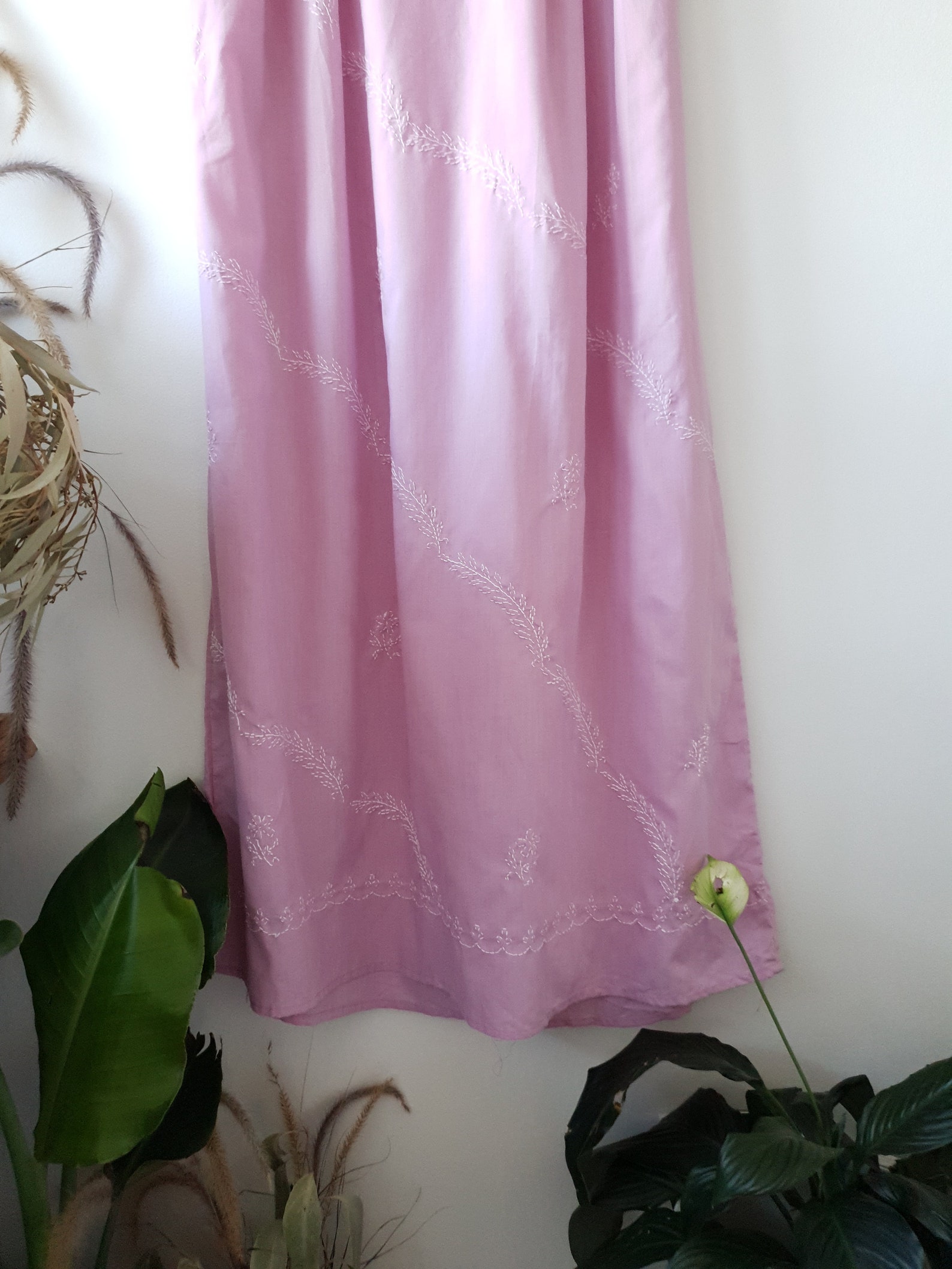 Vintage Handmade Lilac Purple Embroidered Mumu With Straps | Etsy