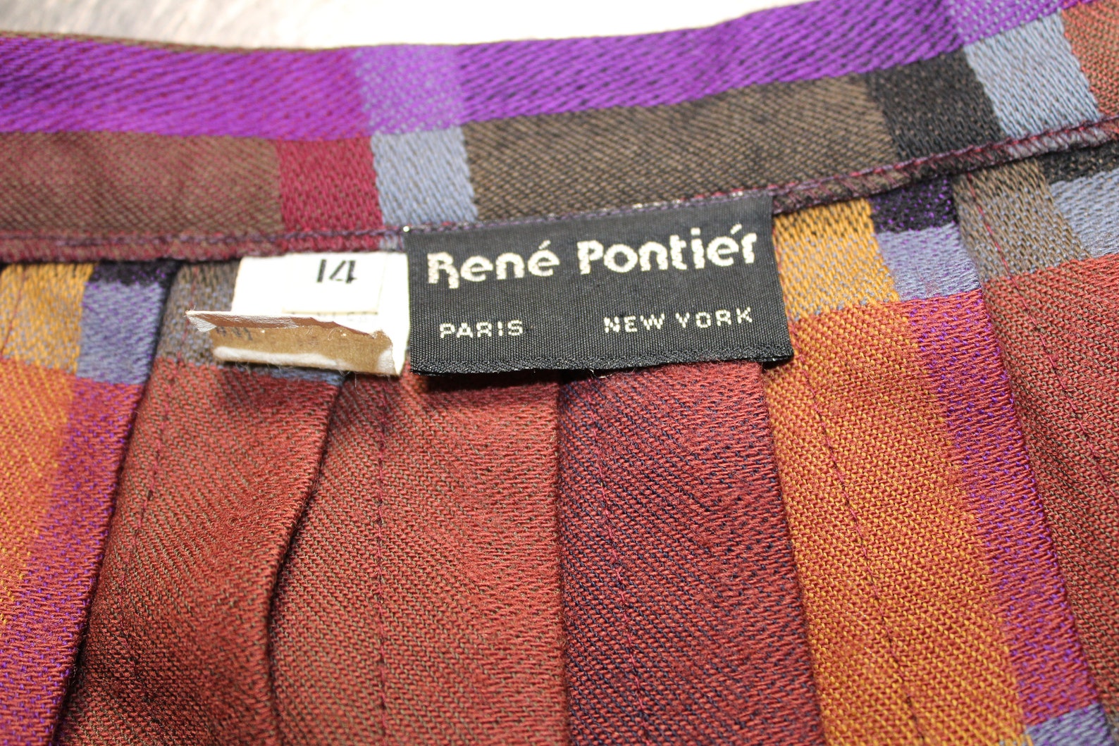 Vintage Rene Pontier France 100% Wool Pleated Midi Skirt/tartan/plaid ...